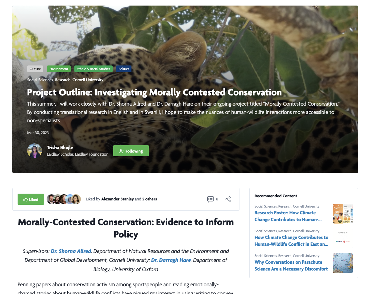 How To: Publish Your Project Outline | Laidlaw Scholars Network